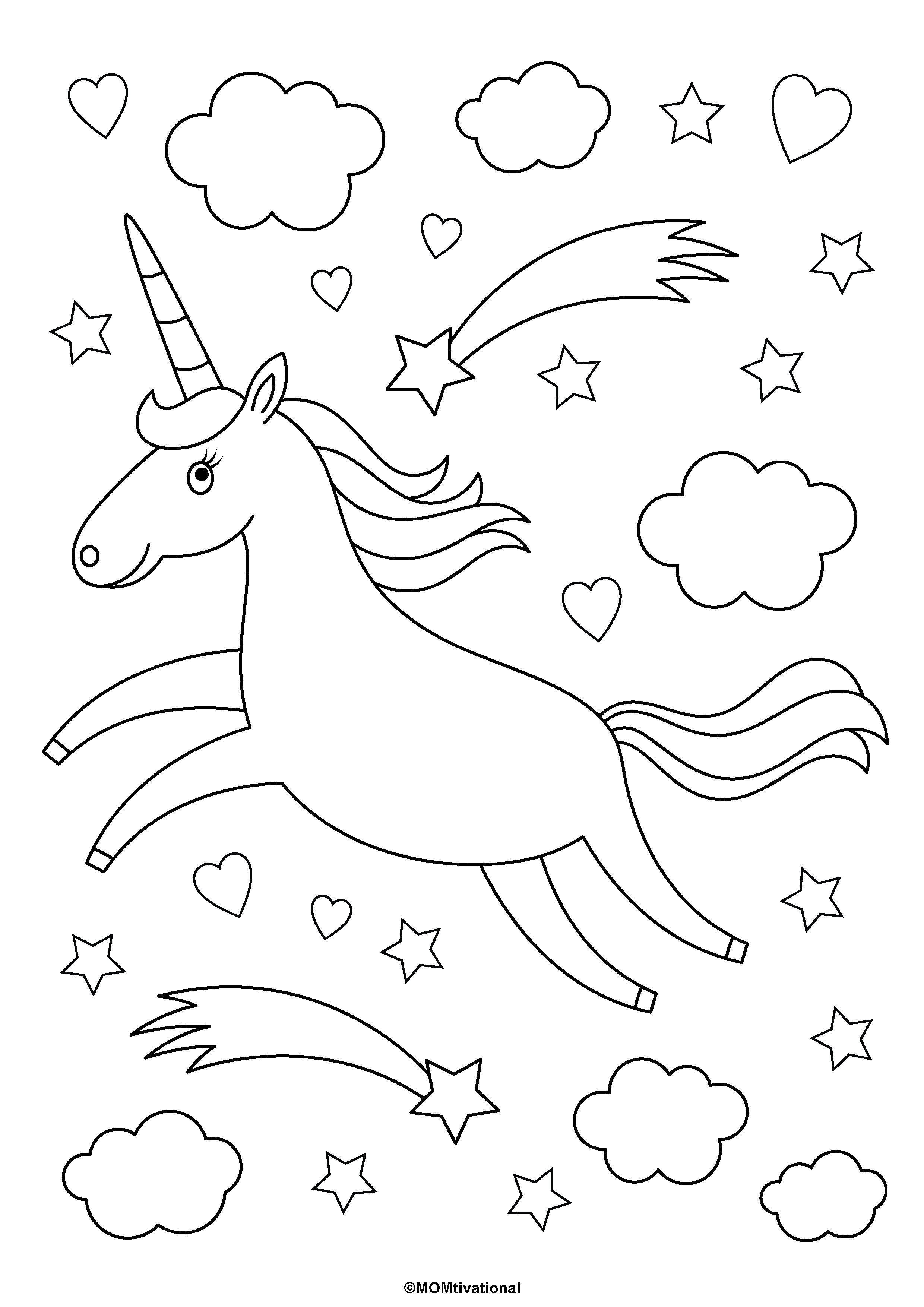 Fun and Free Unicorn Coloring Pages For Kids - MOMtivational