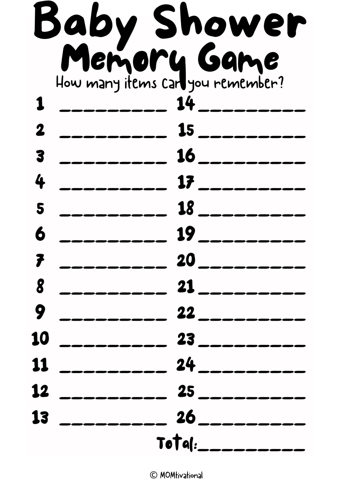 How To Play Baby Shower Memory Game (+ FREE Printable!)