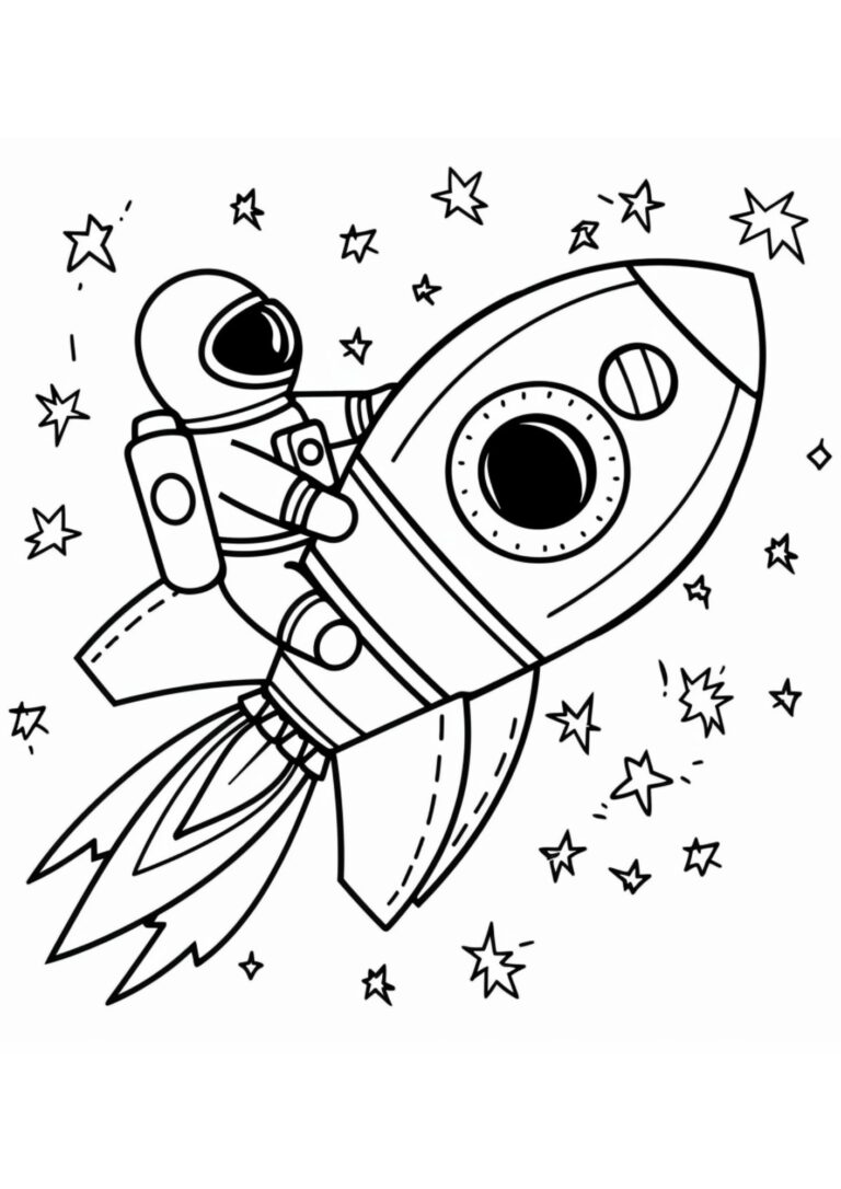 5 FREE Rocket Ship Coloring Page Printables - MOMtivational