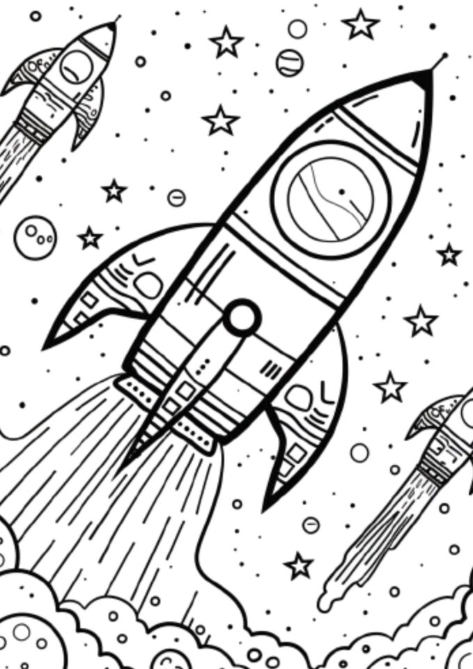 5 FREE Rocket Ship Coloring Page Printables - MOMtivational
