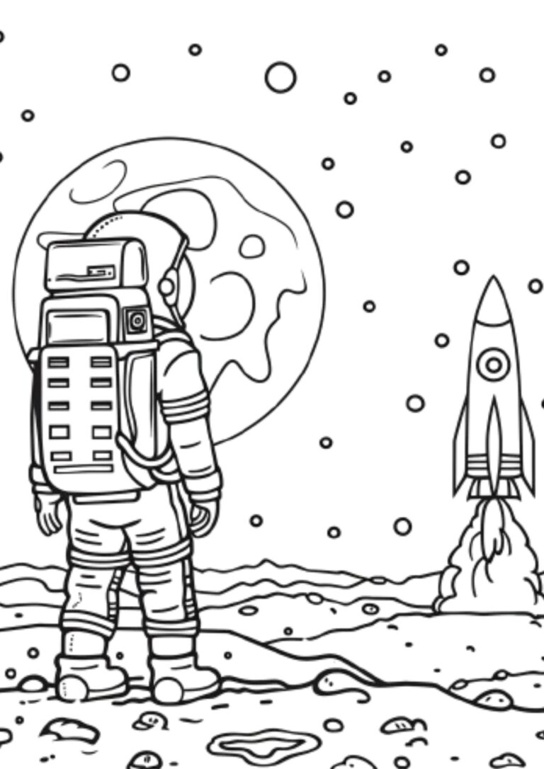 5 FREE Rocket Ship Coloring Page Printables - MOMtivational