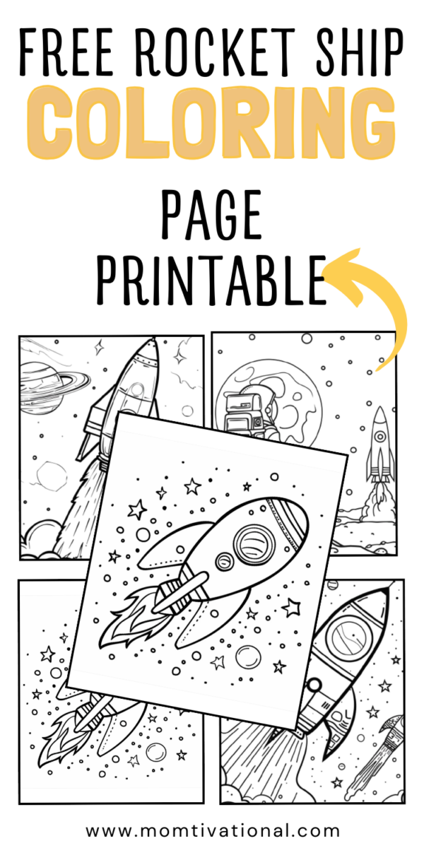 5 FREE Rocket Ship Coloring Page Printables - MOMtivational